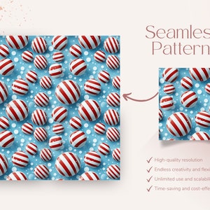 12 Red Blue Candy Cane Stripe Seamless Pattern | Festive Holiday ...