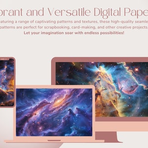 12 Celestial Nebula Seamless Pattern | Cosmic Starry Sky Texture ...