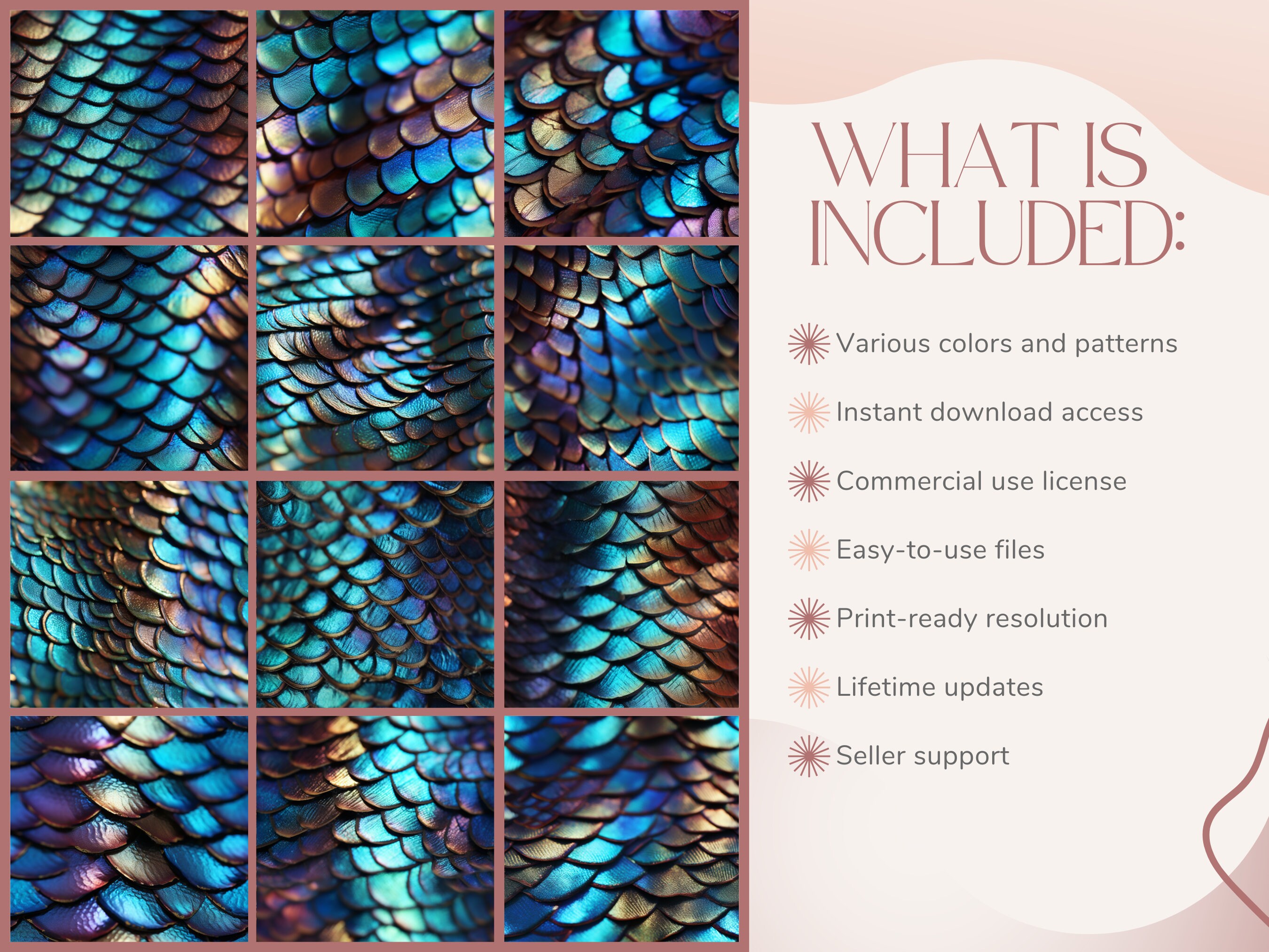 12 Holographic Fish Skin Seamless Pattern | Iridescent Marine Texture ...