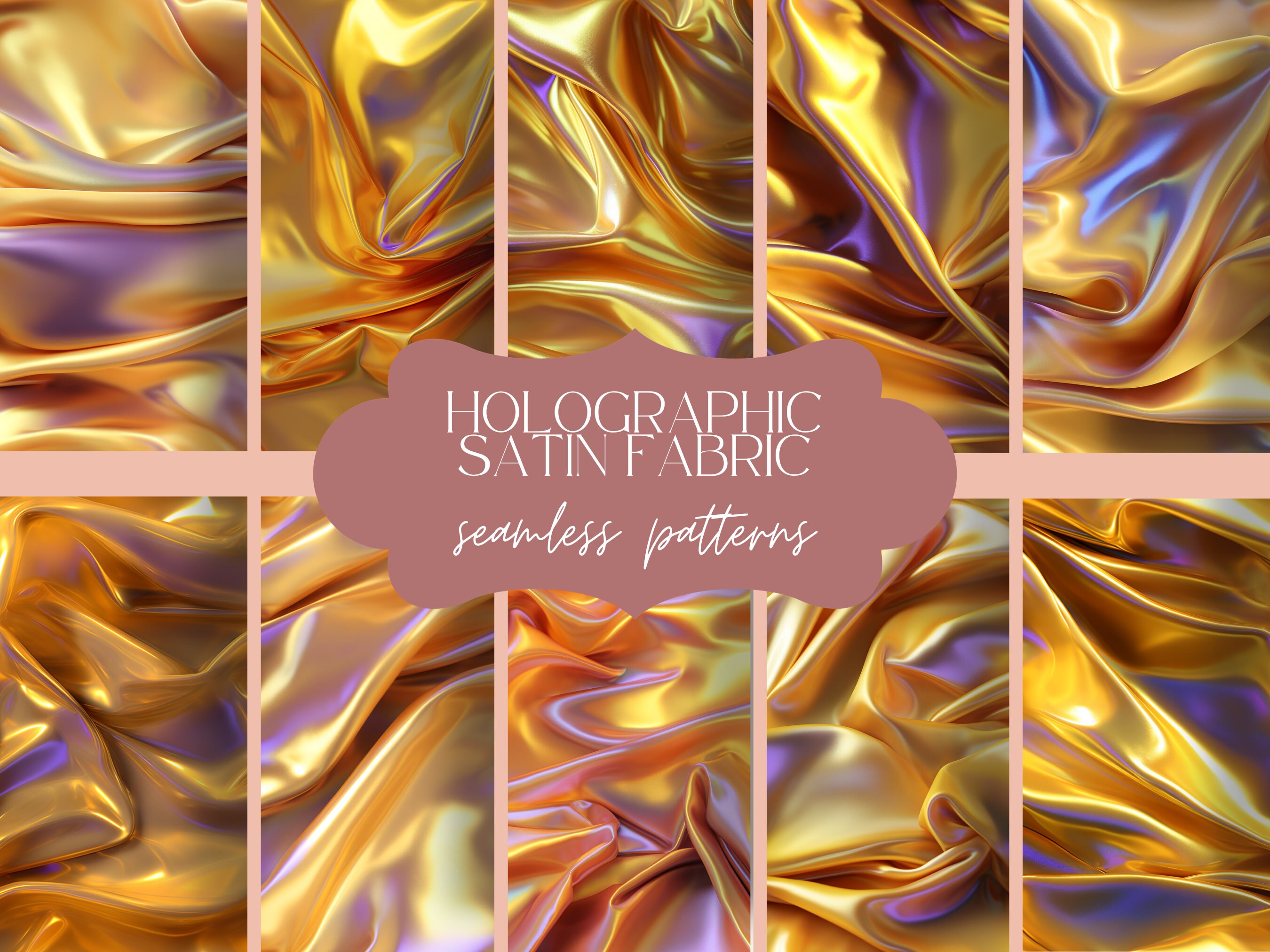 12 Yellow Holographic Satin Fabric Seamless Pattern | Iridescent Fabric ...
