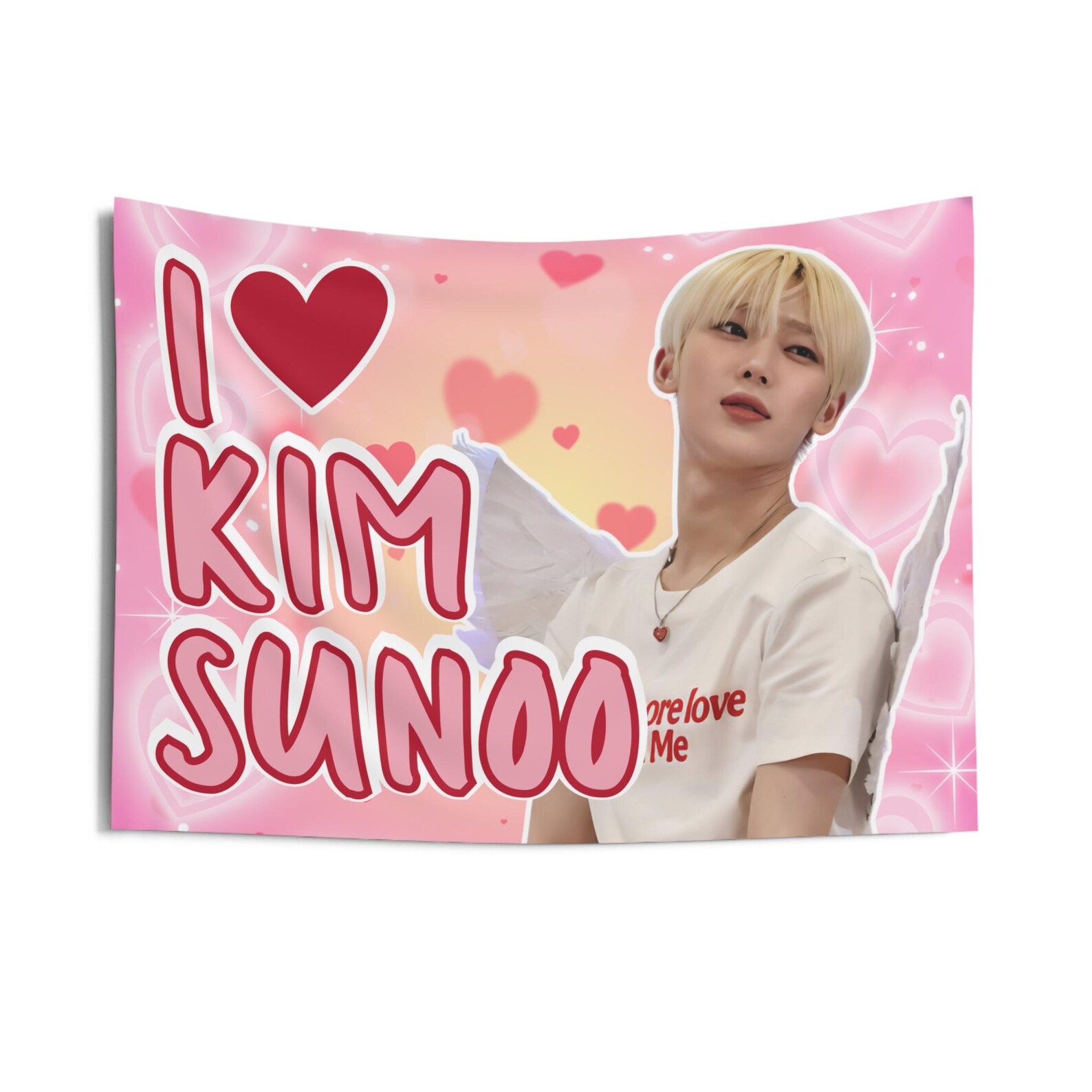 Enhypen Sunoo Angel I Love Banner, Enhypen Sunoo I Love Tapestry ...