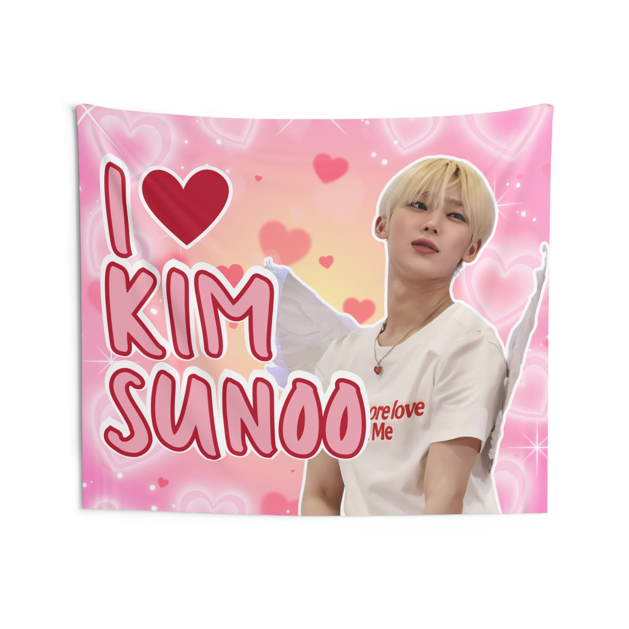 Enhypen Sunoo Angel I Love Banner, Enhypen Sunoo I Love Tapestry ...