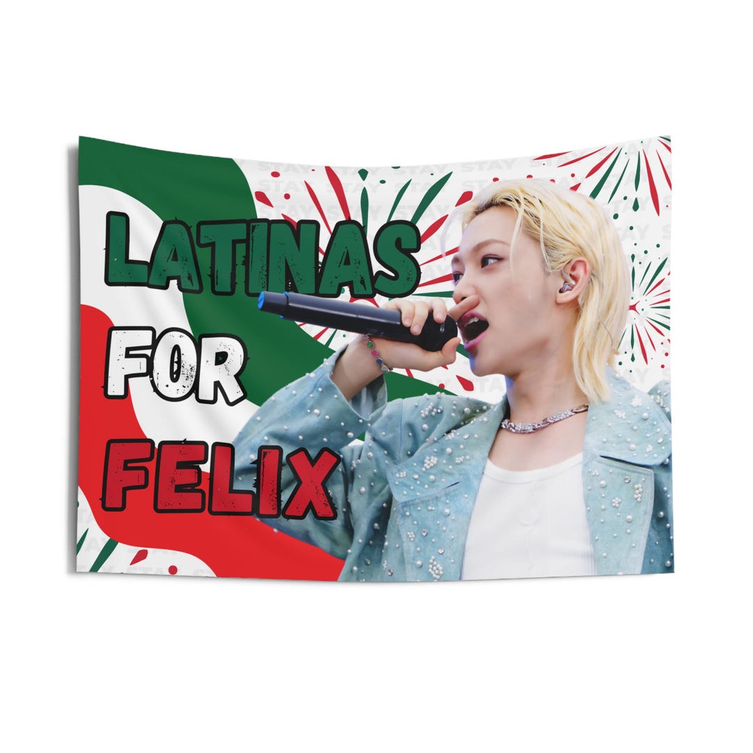 Skz Felix Blonde Hair Latina Mexico Flag, Stray Kids Concert Banner ...