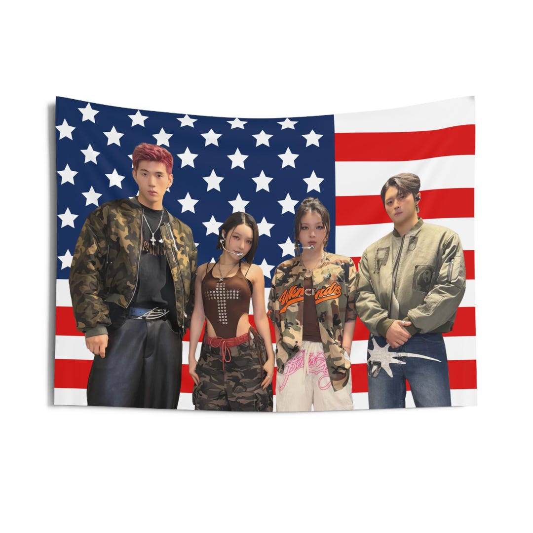 Kard Members Serving Face Card American Flag, Kard Concert Banner, Kard ...