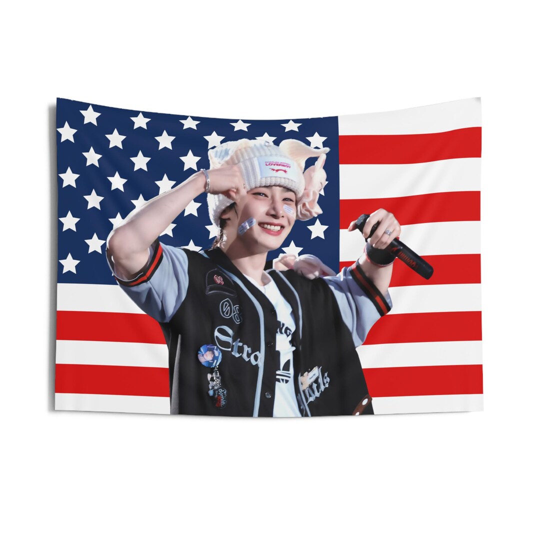 Skz I.N Cute American Flag, Stray Kids Concert Banner, SKZ Kpop Banner ...