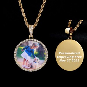 Personalized Diamond Studded Angel Wings Photo Necklace |picture ...