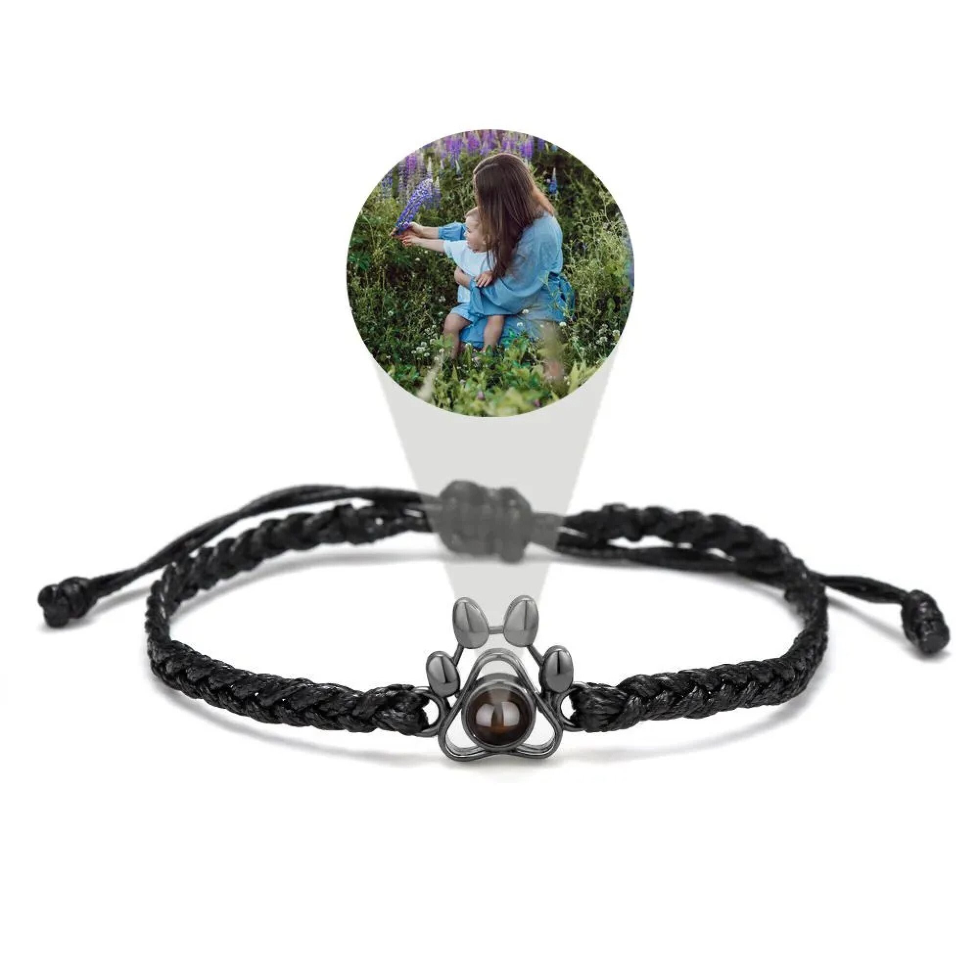 Personalized Projection Pet Photo Bracelet, Cat Dog Paw Photo Bracelet ...