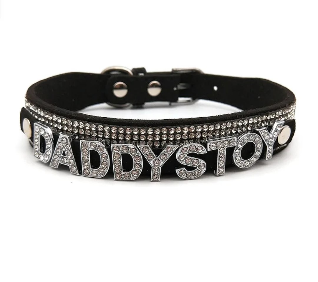 Personalize Letters DADDYS TOY Choker Necklace | Rhinestone Choker ...