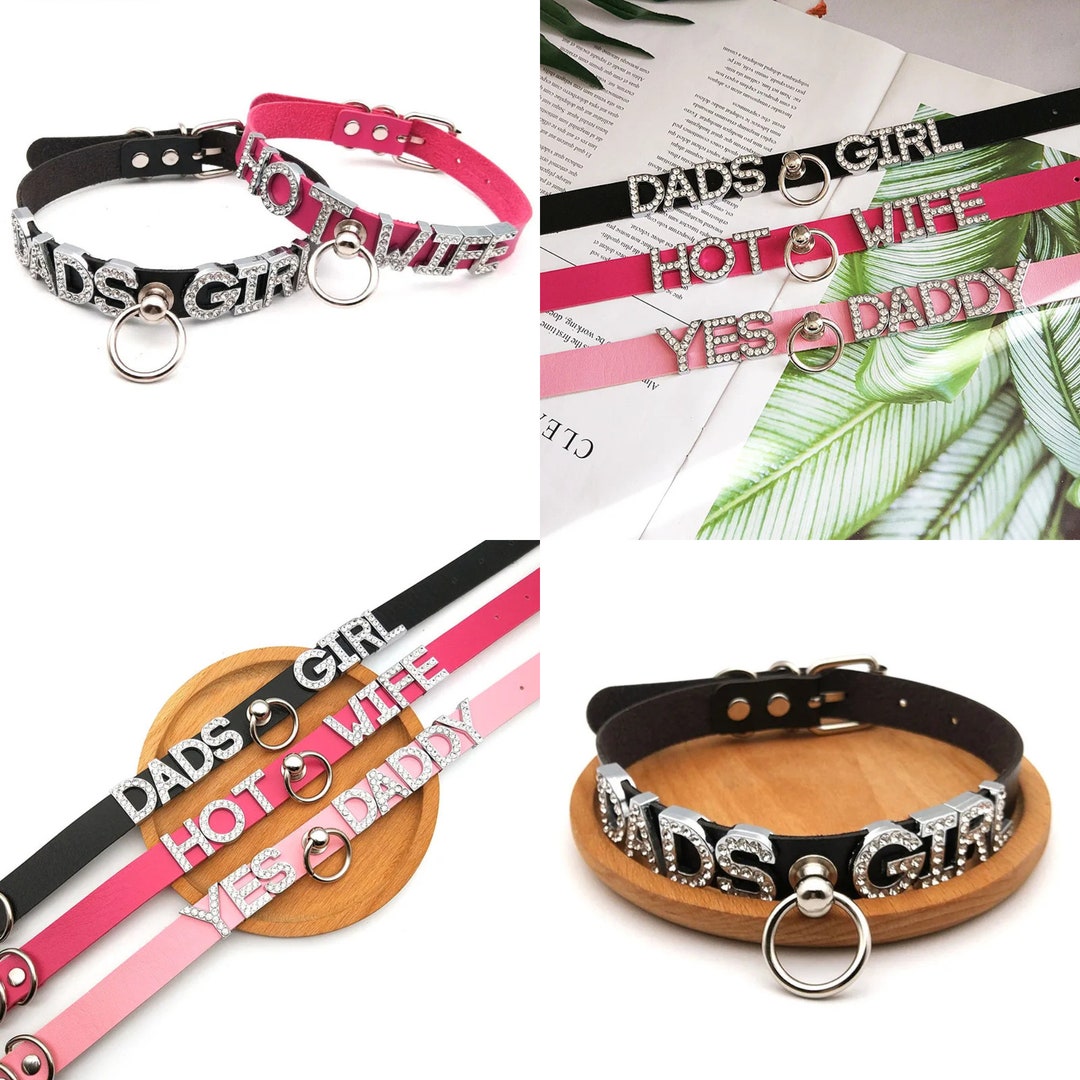 Personalized Letters Leash Hoop Collar Choker Necklace | Cosplay Hook ...