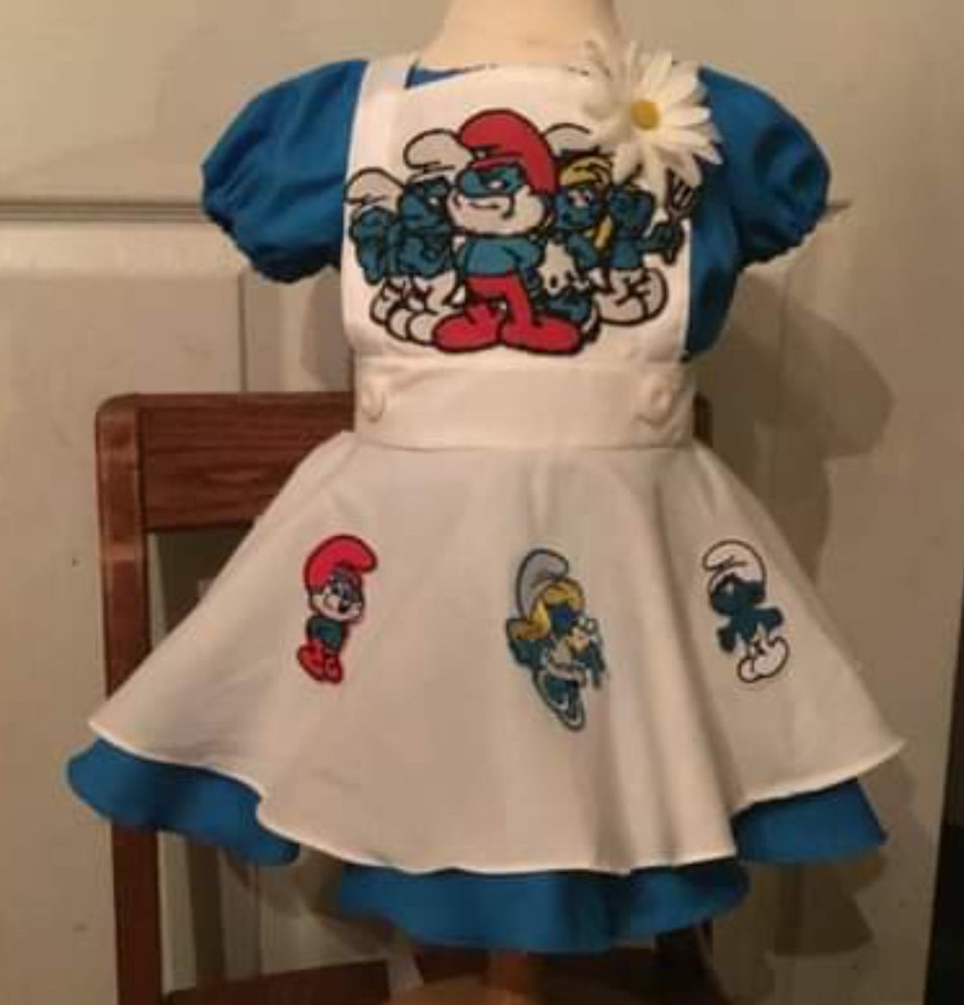 Smurfs Party Dress Costume Apron Dress Girls Dress - Etsy