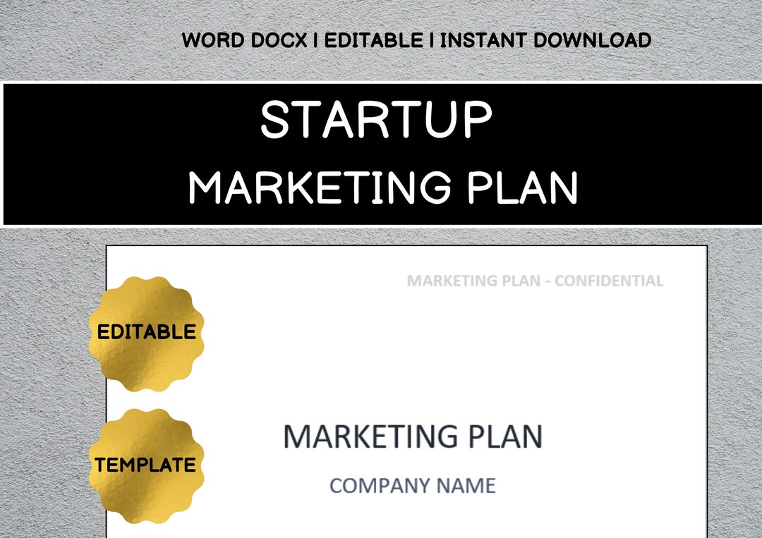 Startup Marketing Plan Template Editable Marketing Plan - Etsy