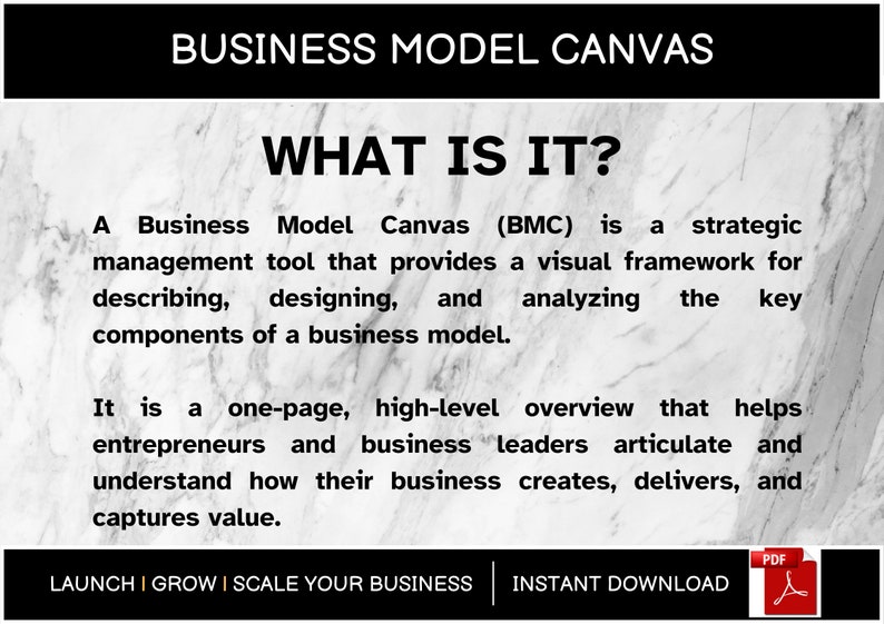 Business Model Canvas BMC Business Model PDF Template Strategic ...
