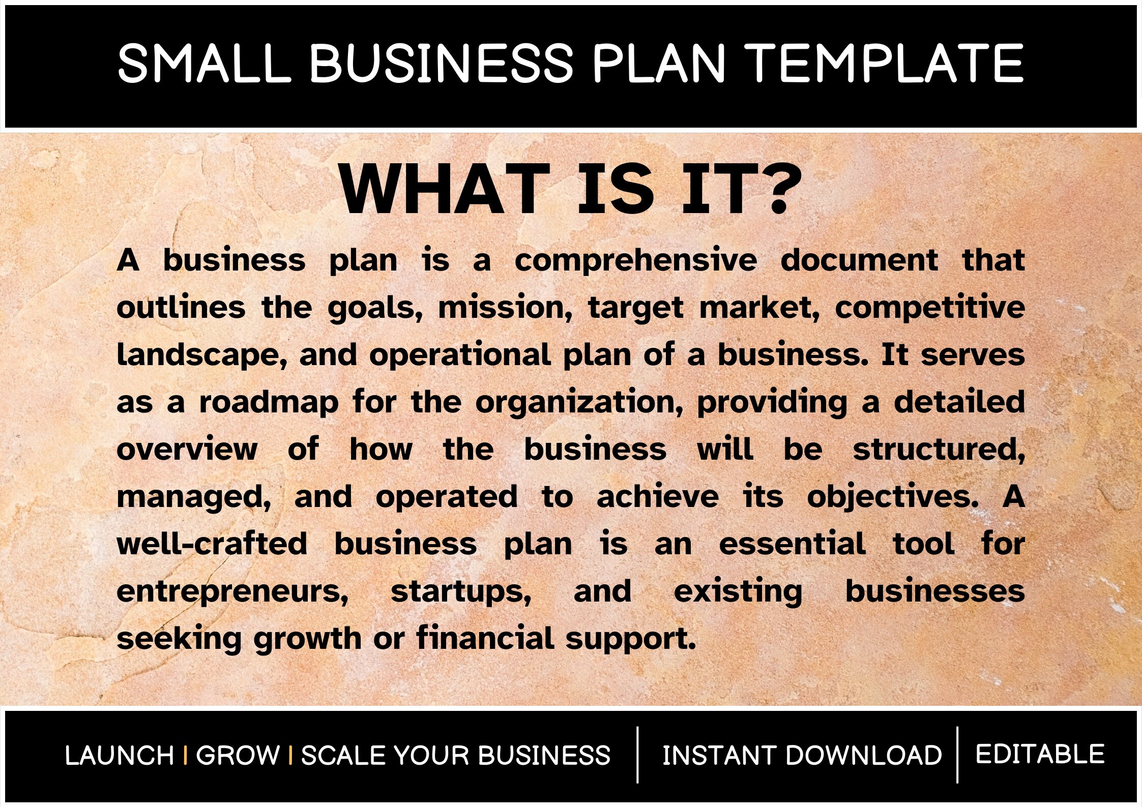 Small Business Plan Template Editable Simple Small Business - Etsy