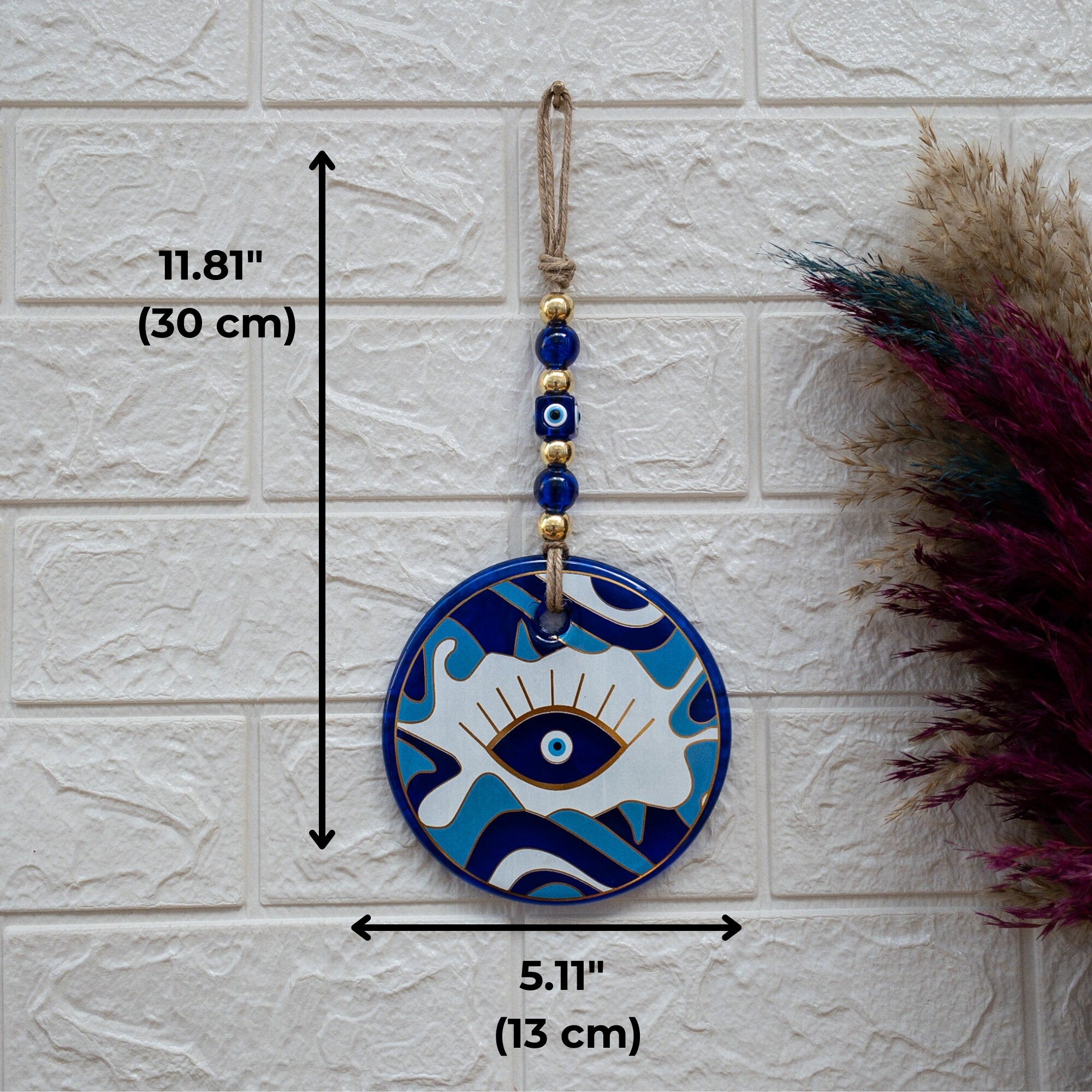 5glass Blue Evil Eye Wall Hanging Ornament, Greek Evil Eye, Good Luck ...