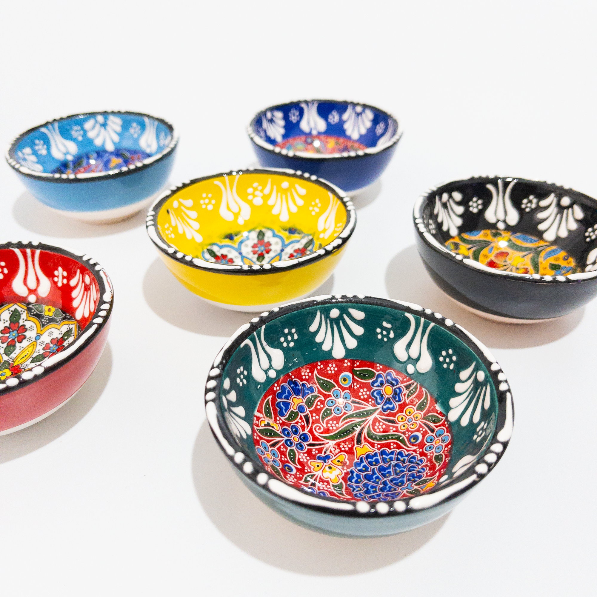 Ceramic Pinch Bowls Set of 6, Small Bowls for Dipping , Soy Sauce Dish ...