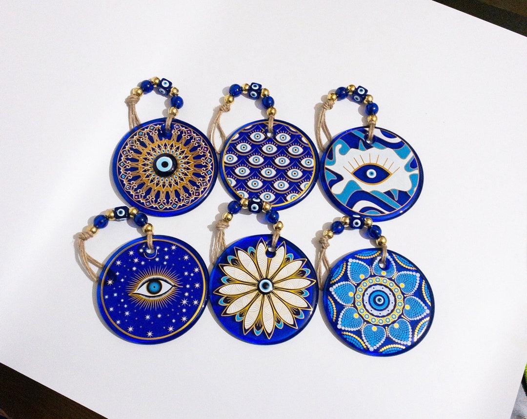 Blue Evil Eye Wall Hanging Rustic Decor, Protection Amulet Evil Eye ...