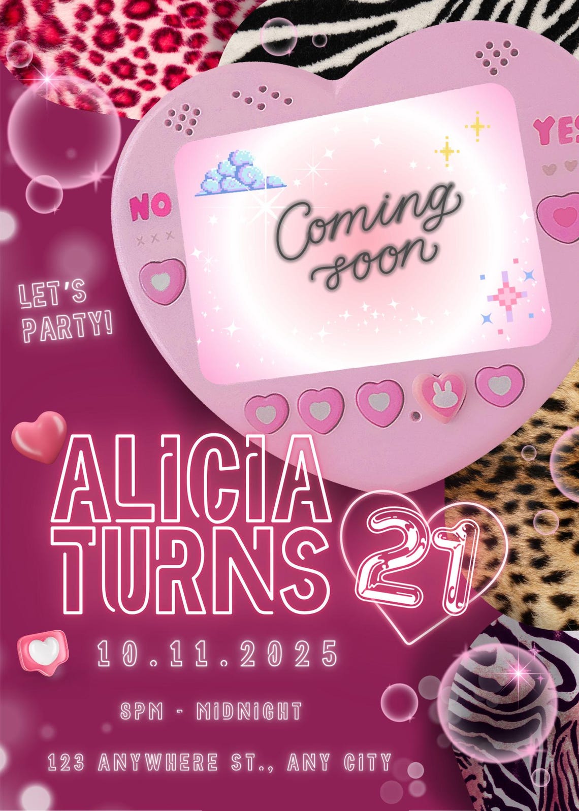 Editable Y2K Baddie 21st Birthday Invitation Template - Etsy
