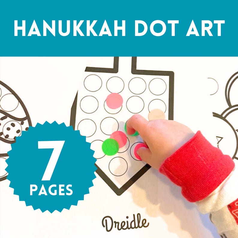 Hanukkah Dot Sticker Preschool Activity Fine Motor Dot Coloring Pages ...