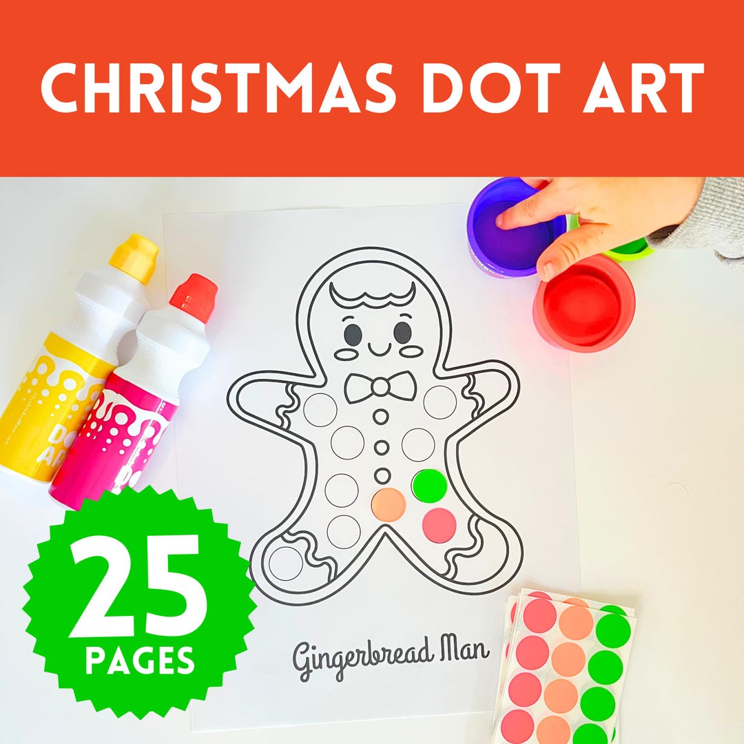Christmas Preschool Dot Sticker Activity Fine Motor Dot Coloring Pages ...