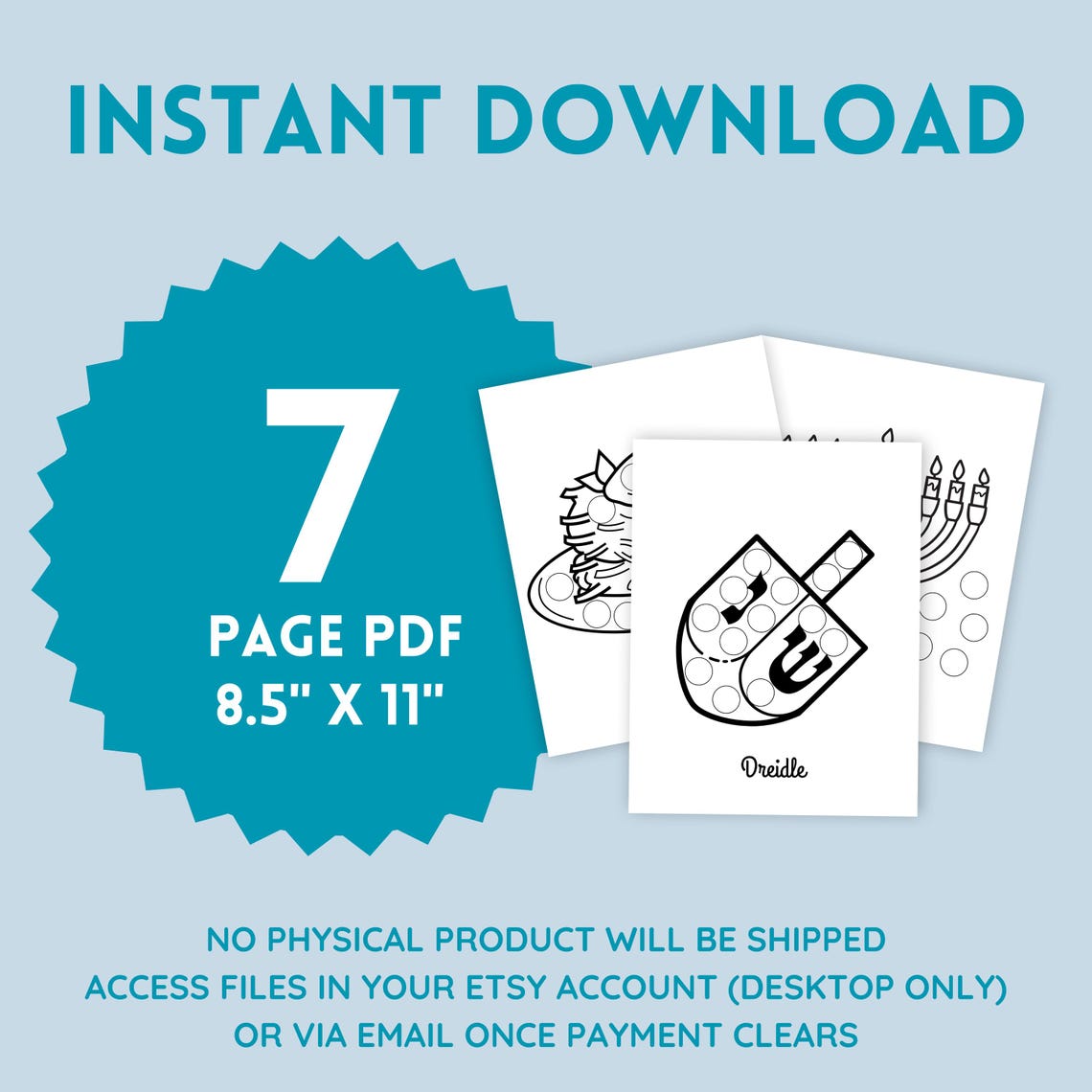 Hanukkah Dot Sticker Preschool Activity Fine Motor Dot Coloring Pages ...