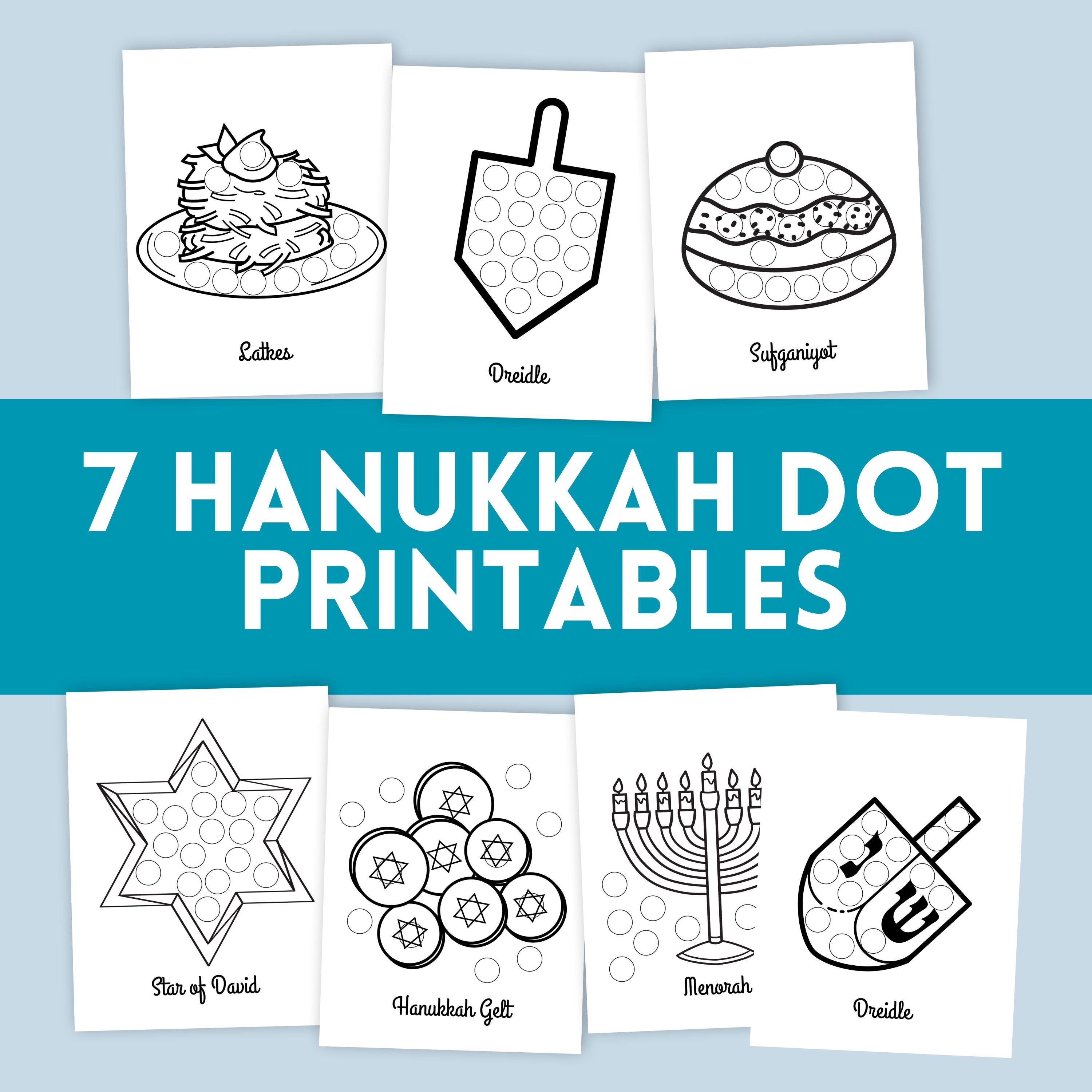 Hanukkah Dot Sticker Preschool Activity Fine Motor Dot Coloring Pages ...