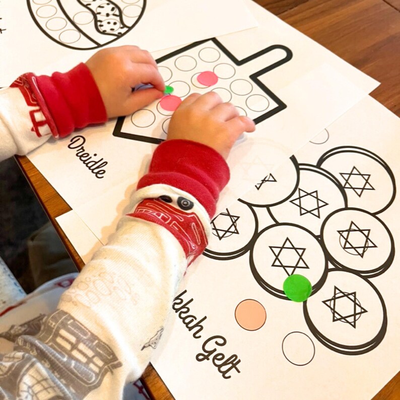 Hanukkah Dot Sticker Preschool Activity Fine Motor Dot Coloring Pages ...