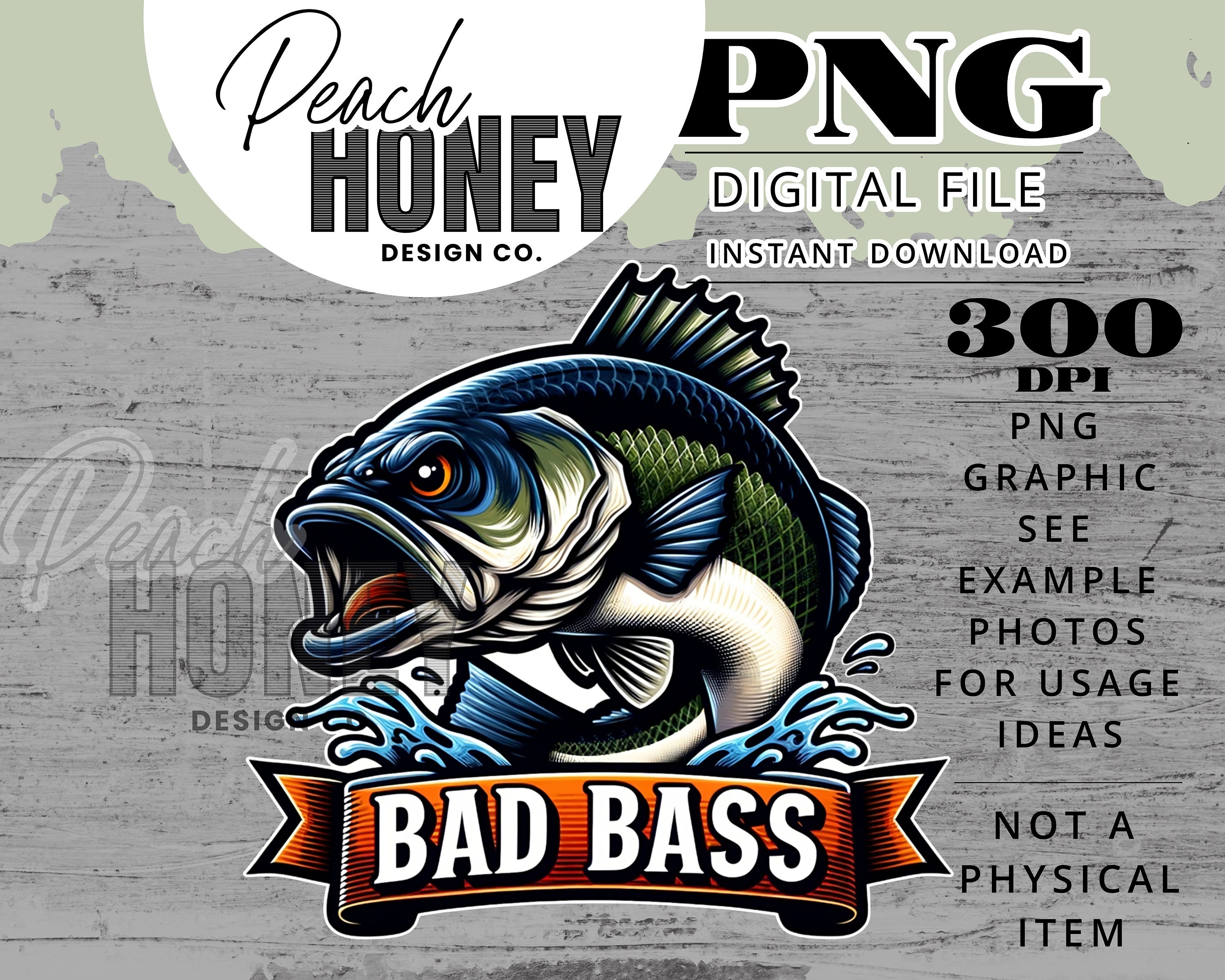 Bass Fish PNG for Sublimation Fish PNG of Largemouth Bad Bass Graphic ...