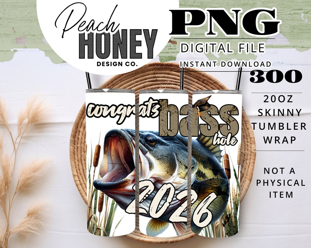 Fishing PNG, Bass PNG, Large Mouth Bass, Fishing Tumbler, Graduation ...