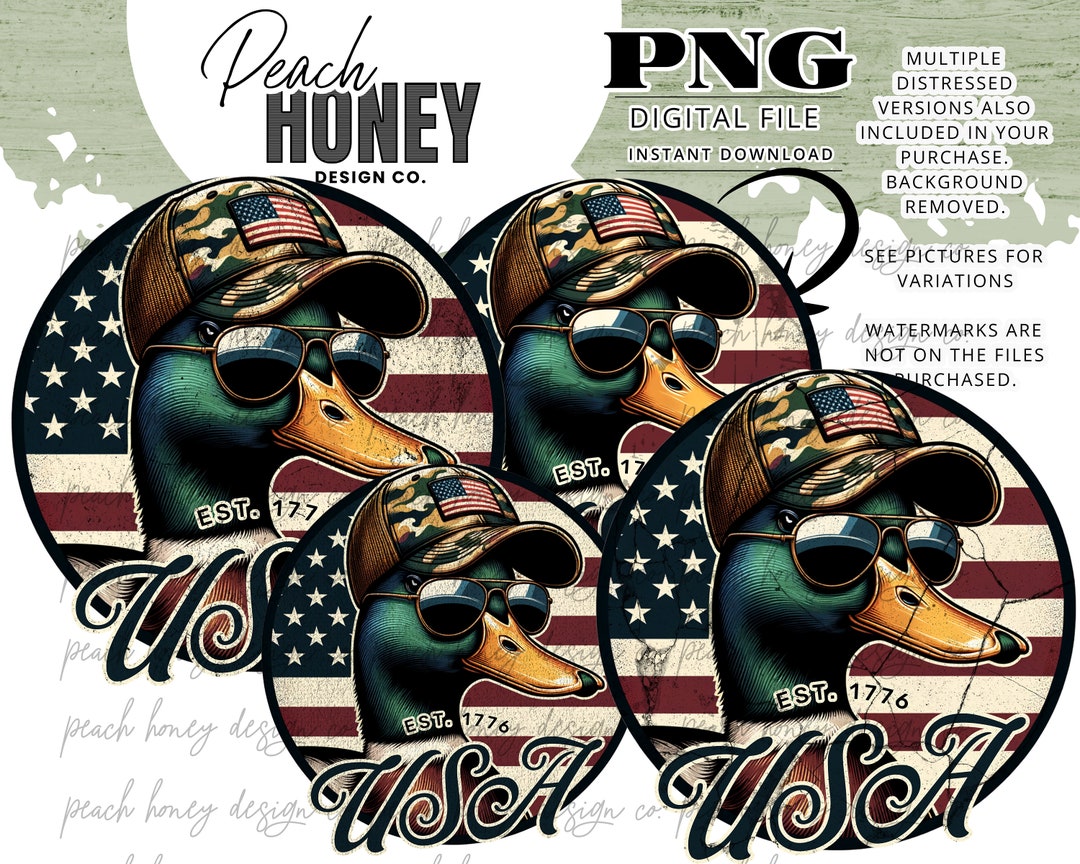 USA Sublimation PNG File of Mallard Duck Graphic Duck PNG Design ...