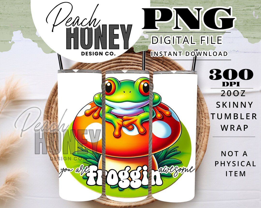Funny Frog Tumbler PNG Frog Design Rain Frog on a Mushroom With Frog ...