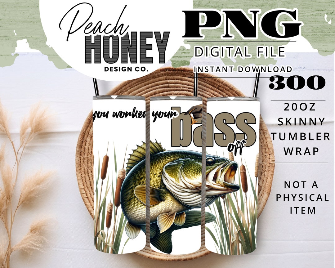 Fishing PNG, Bass PNG, Large Mouth Bass, Fishing Tumbler, Graduation ...