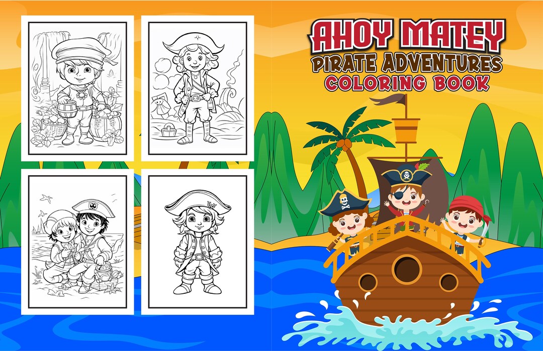 Pirate Adventures Ahoy Matey Coloring Book - Etsy