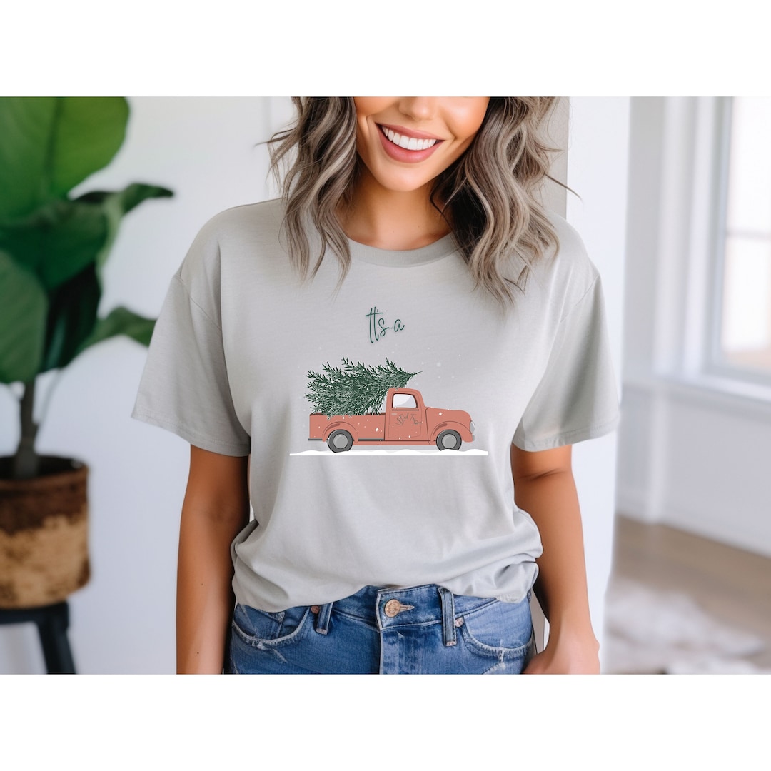Lil Red Truck. Hauling a Christmas Tree. Tiktok Trend T Shirt - Etsy