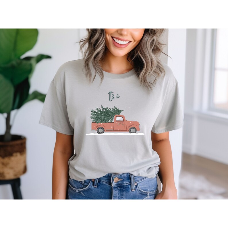 Lil Red Truck. Hauling a Christmas Tree. Tiktok Trend T Shirt - Etsy