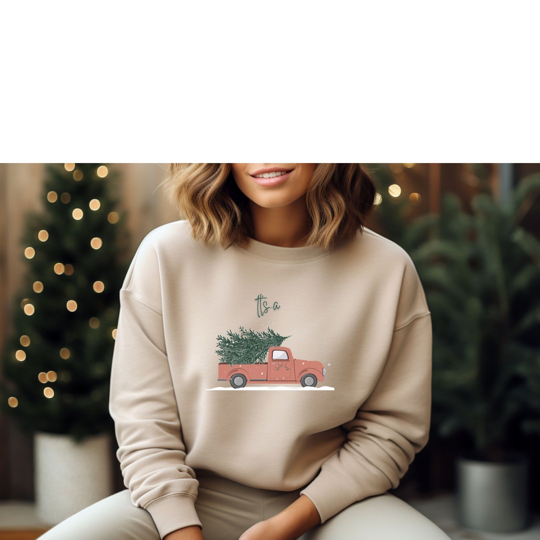 Lil Red Truck. Hauling a Christmas Tree. Tiktok Trend. - Etsy