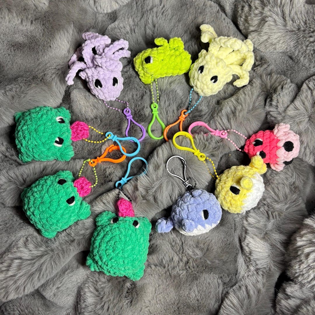 Crochet Keychain Plushies | Keychain Stuffed Animal - Etsy