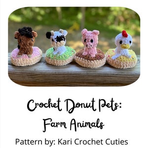 Crochet Donut Pets Farm Animals Pattern | Low Sew Crochet Patterns - Etsy