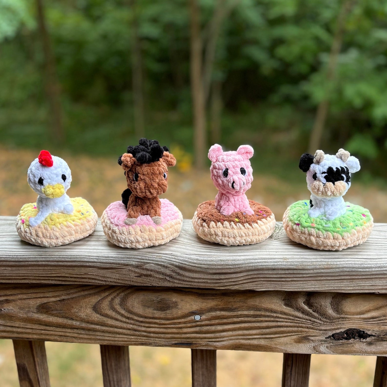 Crochet Donut Pets Farm Animals Pattern | Low Sew Crochet Patterns - Etsy
