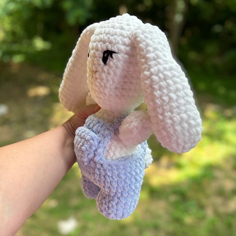 Crochet Bunny With Overalls Bunny Rabbit Plush - Etsy