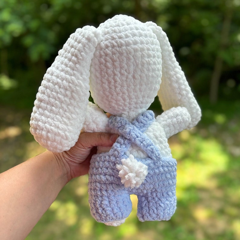 Crochet Bunny With Overalls Bunny Rabbit Plush - Etsy