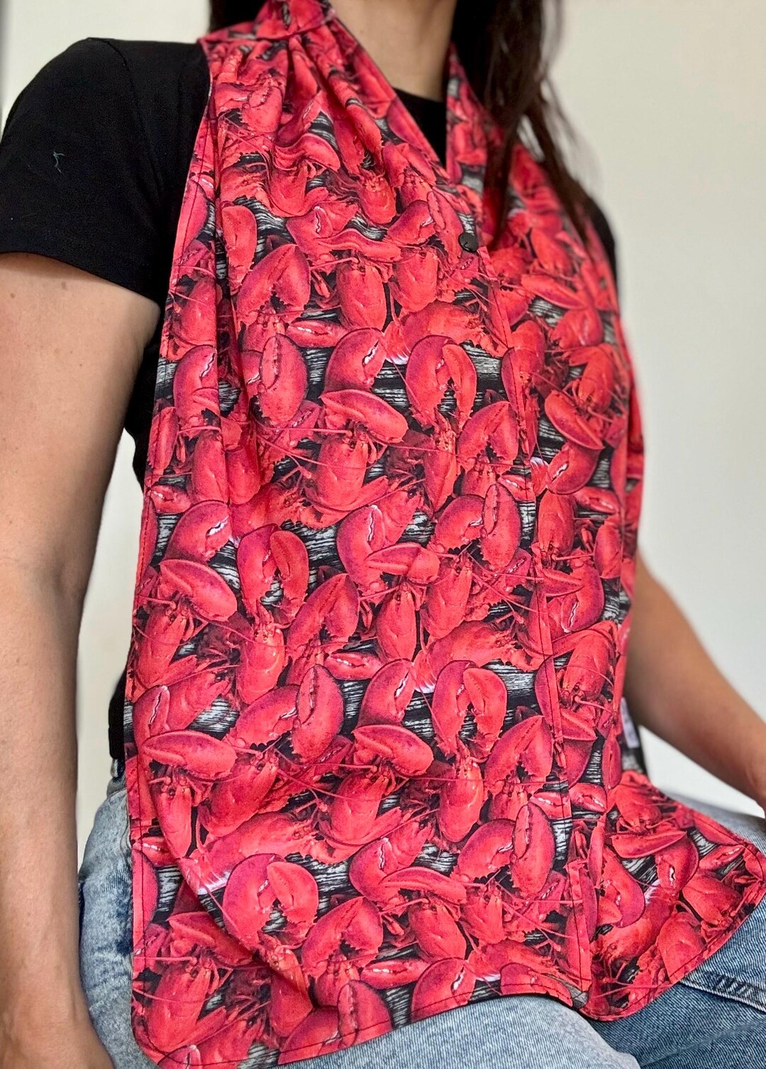 Lobster Bib, Dignity Bib, Dining Room Scarf, Adult Bib, Chic Bib ...
