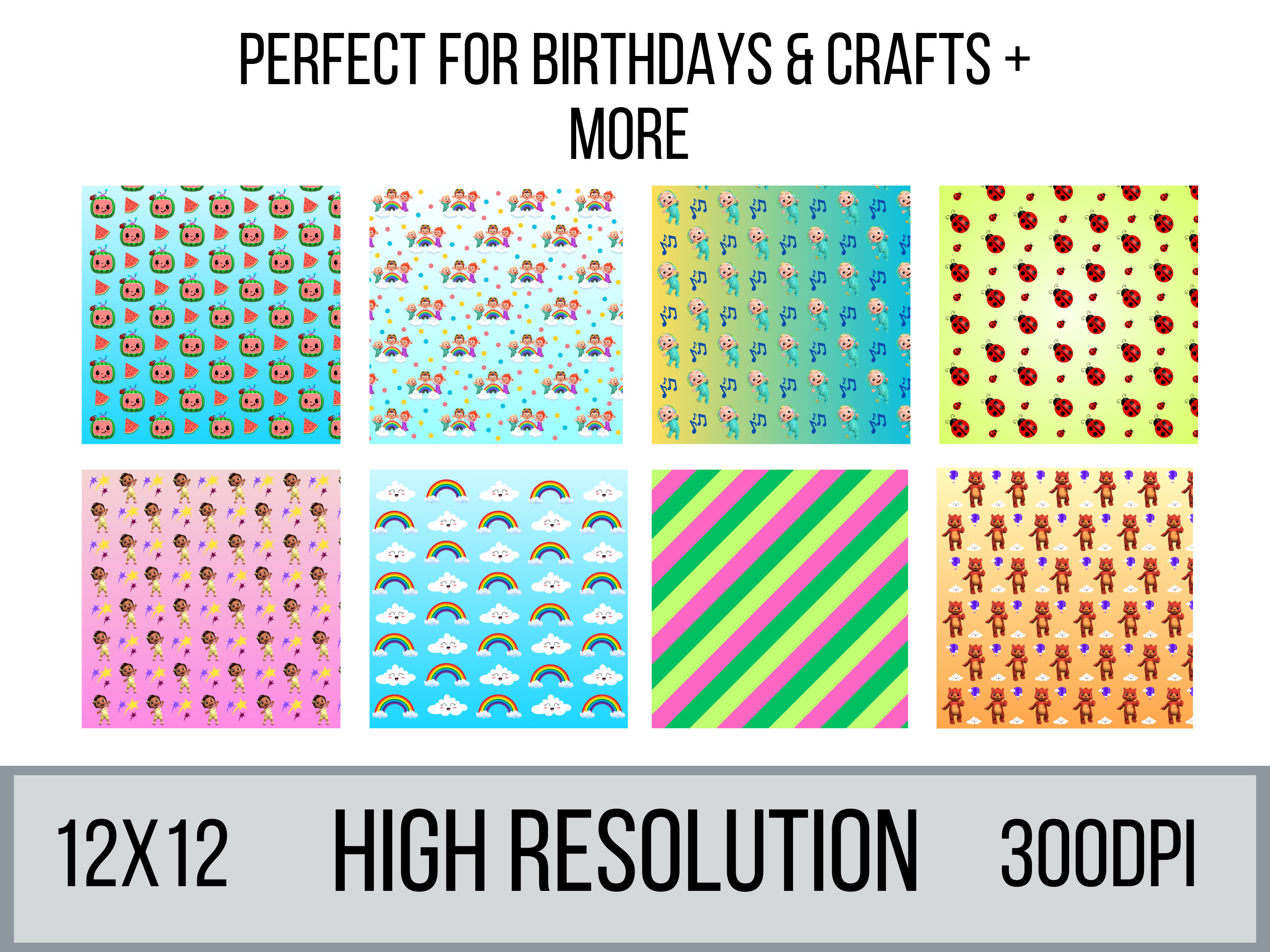 Cocomelon Paper Cocomelon Birthday Cocomelon Digital Paper - Etsy UK