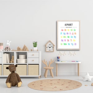 Bright Alphabet Poster Alphabet Prints Classroom Decor Playroom Decor ...
