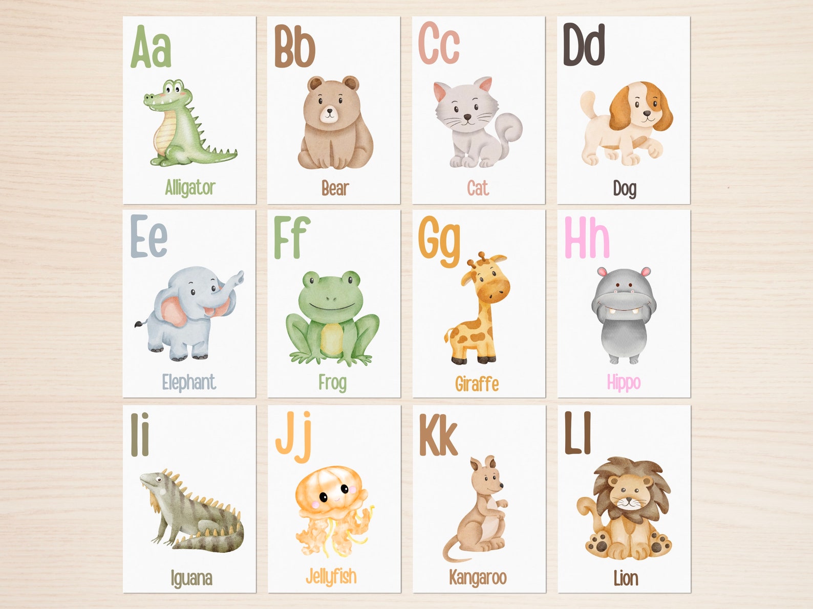 Animal Alphabet Flash Cards ABC Flash Cards Montessori - Etsy