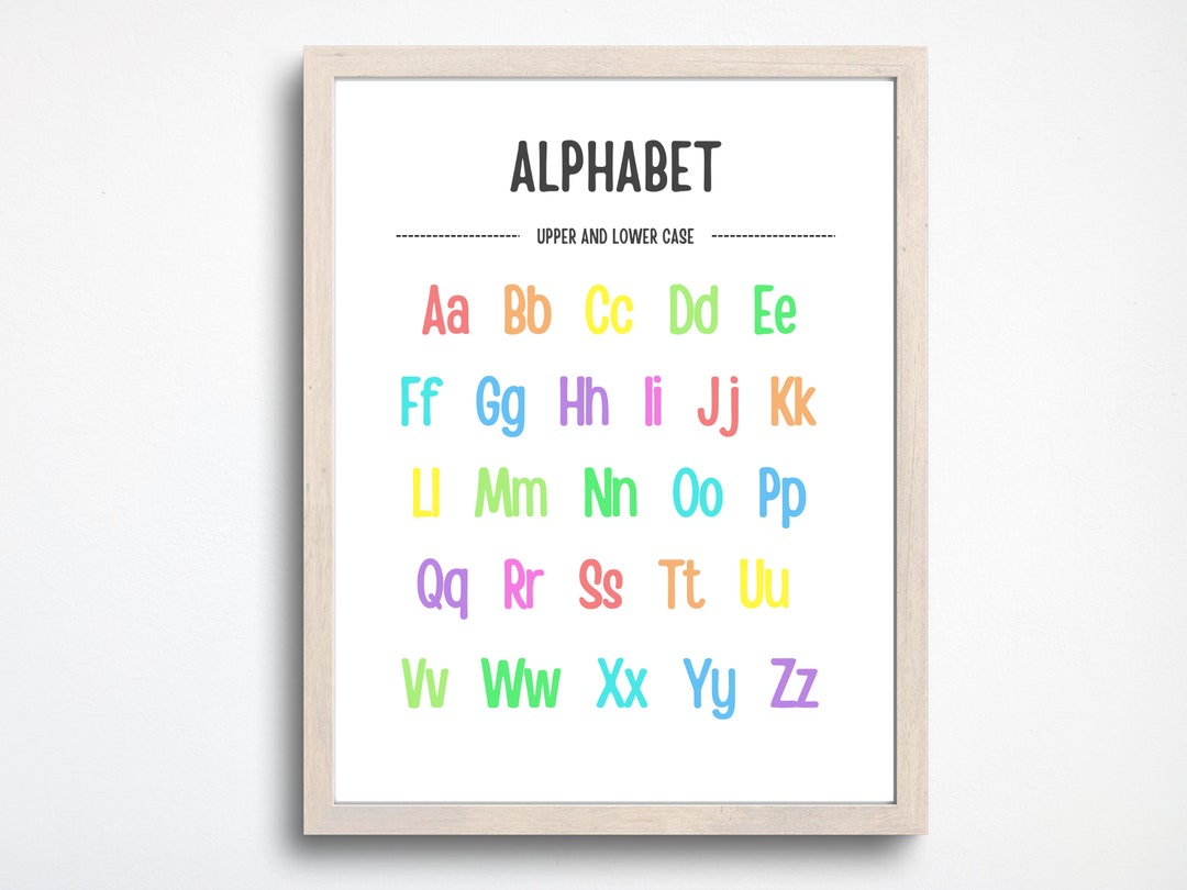 Bright Alphabet Poster Alphabet Prints Classroom Decor Playroom Decor ...