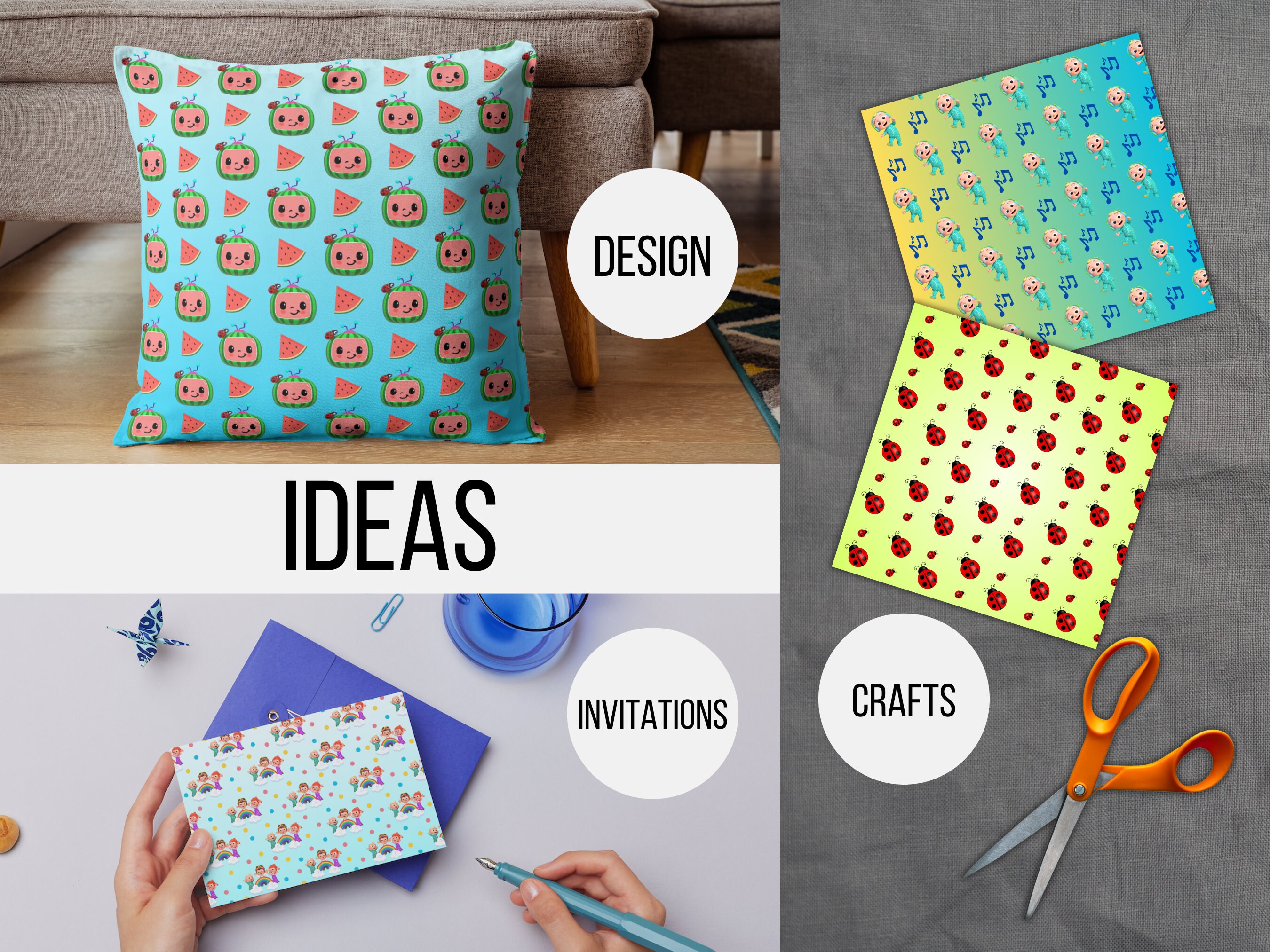 Cocomelon Paper Cocomelon Birthday Cocomelon Digital Paper - Etsy UK