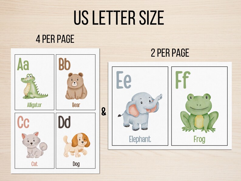 Animal Alphabet Flash Cards ABC Flash Cards Montessori - Etsy