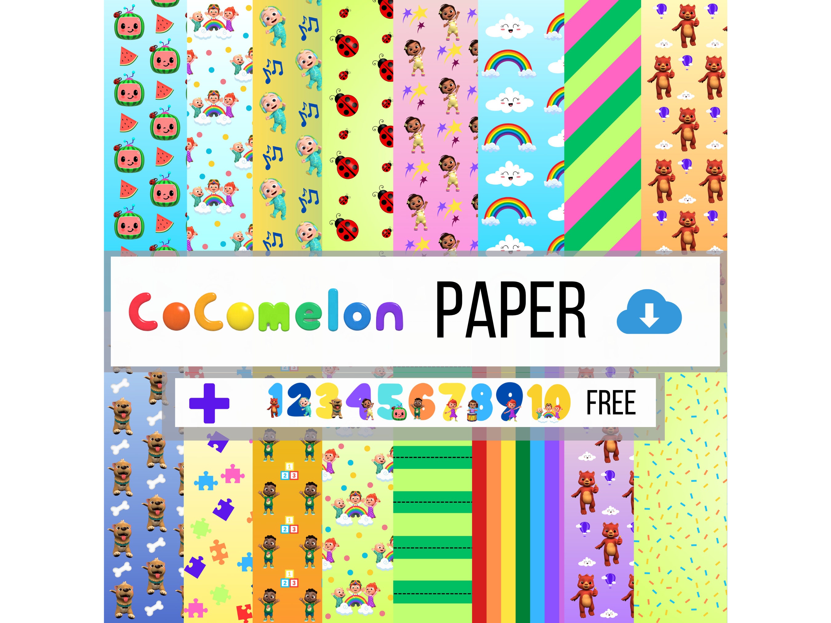 Cocomelon Paper Cocomelon Birthday Cocomelon Digital Paper - Etsy UK