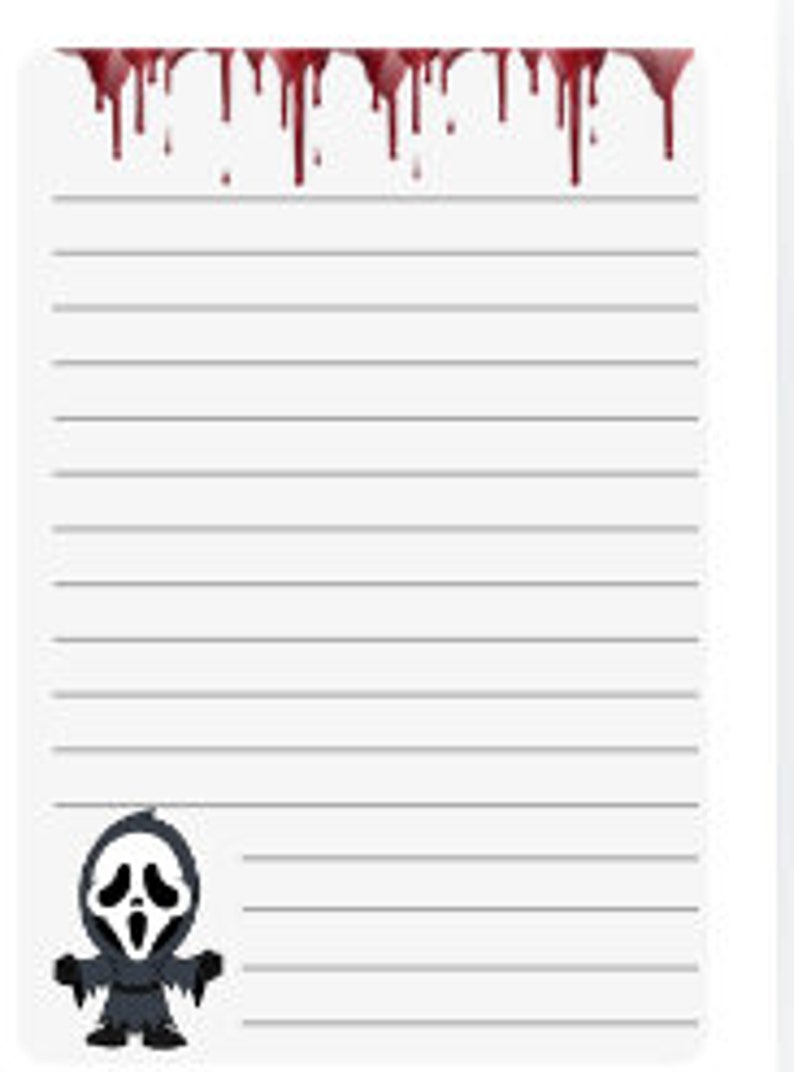 Horror Movie Character Stationary, Journaling, - Etsy