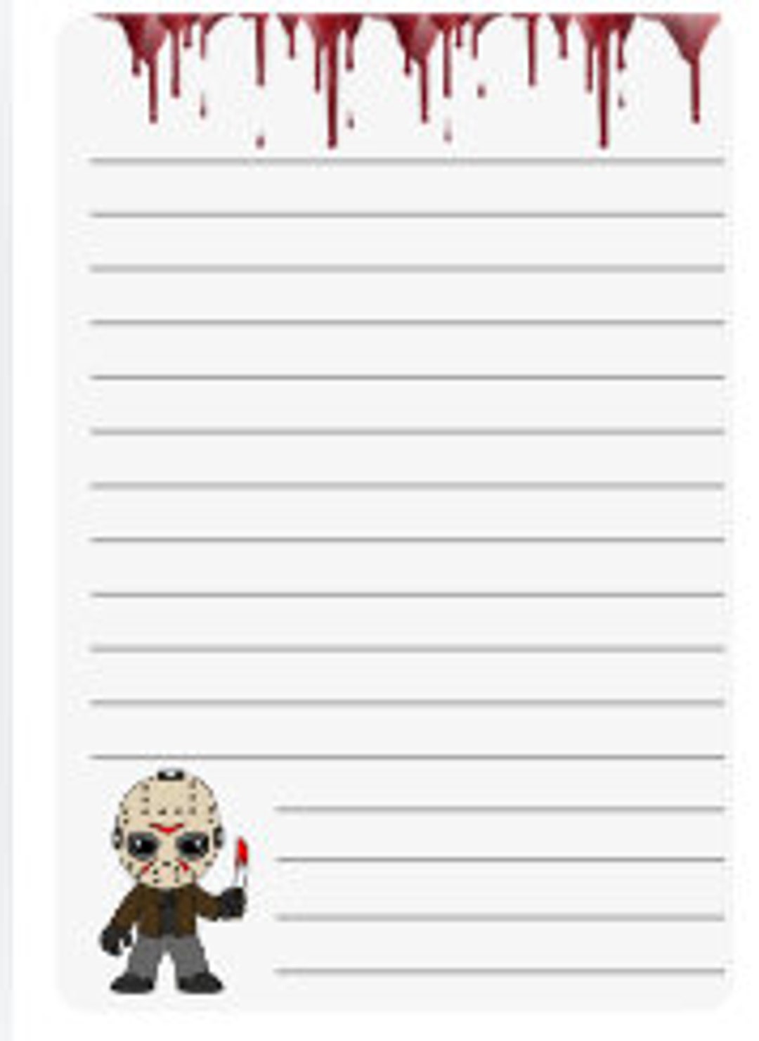 Horror Movie Character Stationary, Journaling, - Etsy